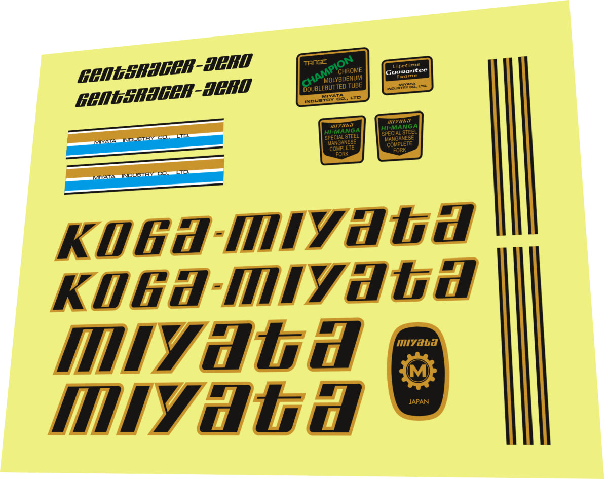 KOGA MIYATA Gents Racer Aero (1983) Frame Decal Set | Bike Decal Replace