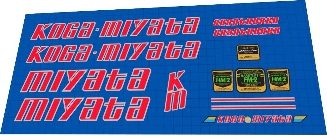 KOGA MIYATA Grantrouer (1985) Frame Decal Set | Bike Decal Replace