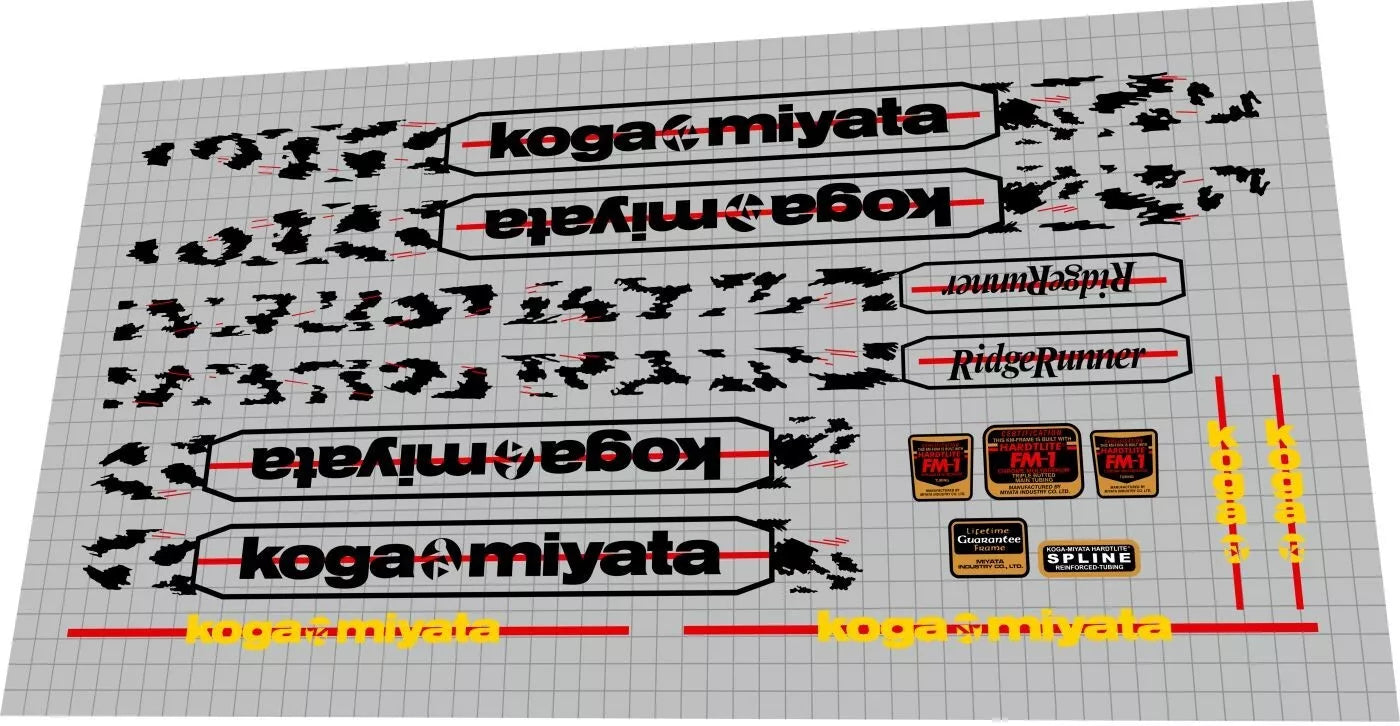 KOGA MIYATA Ridge Runner (1989) Frame Decal Set | Bike Decal Replace