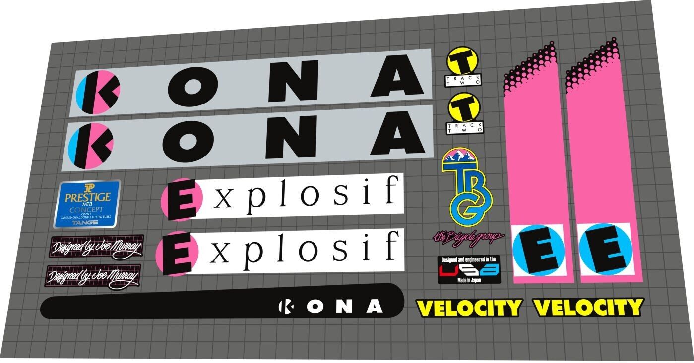 KONA Explosif (1990) Frame Decal Set | Bike Decal Replace