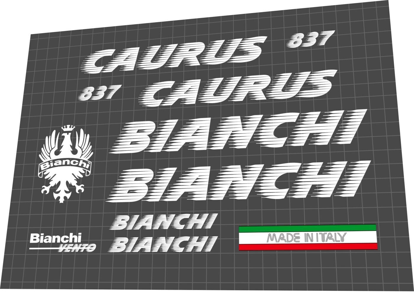 BIANCHI Caurus (1990s) 837 Frame Decal Set | Bike Decal Replace