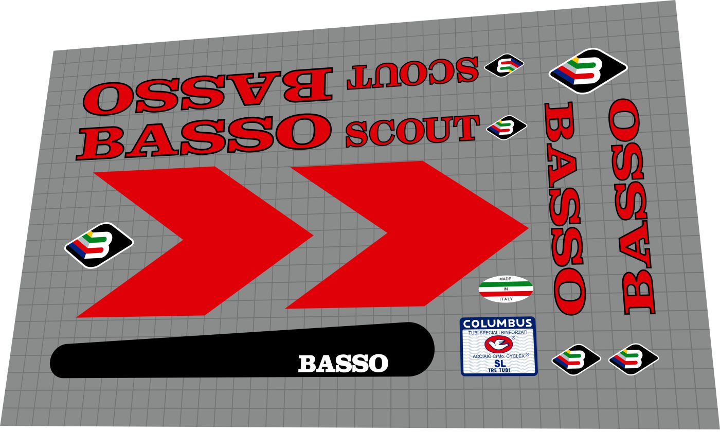 BASSO Scout (1991) Frame Decal Set | Bike Decal Replace