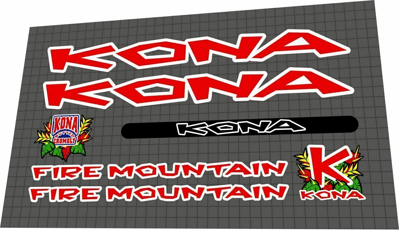 KONA Fire Mountain (1998) Frame Decal Set | Bike Decal Replace