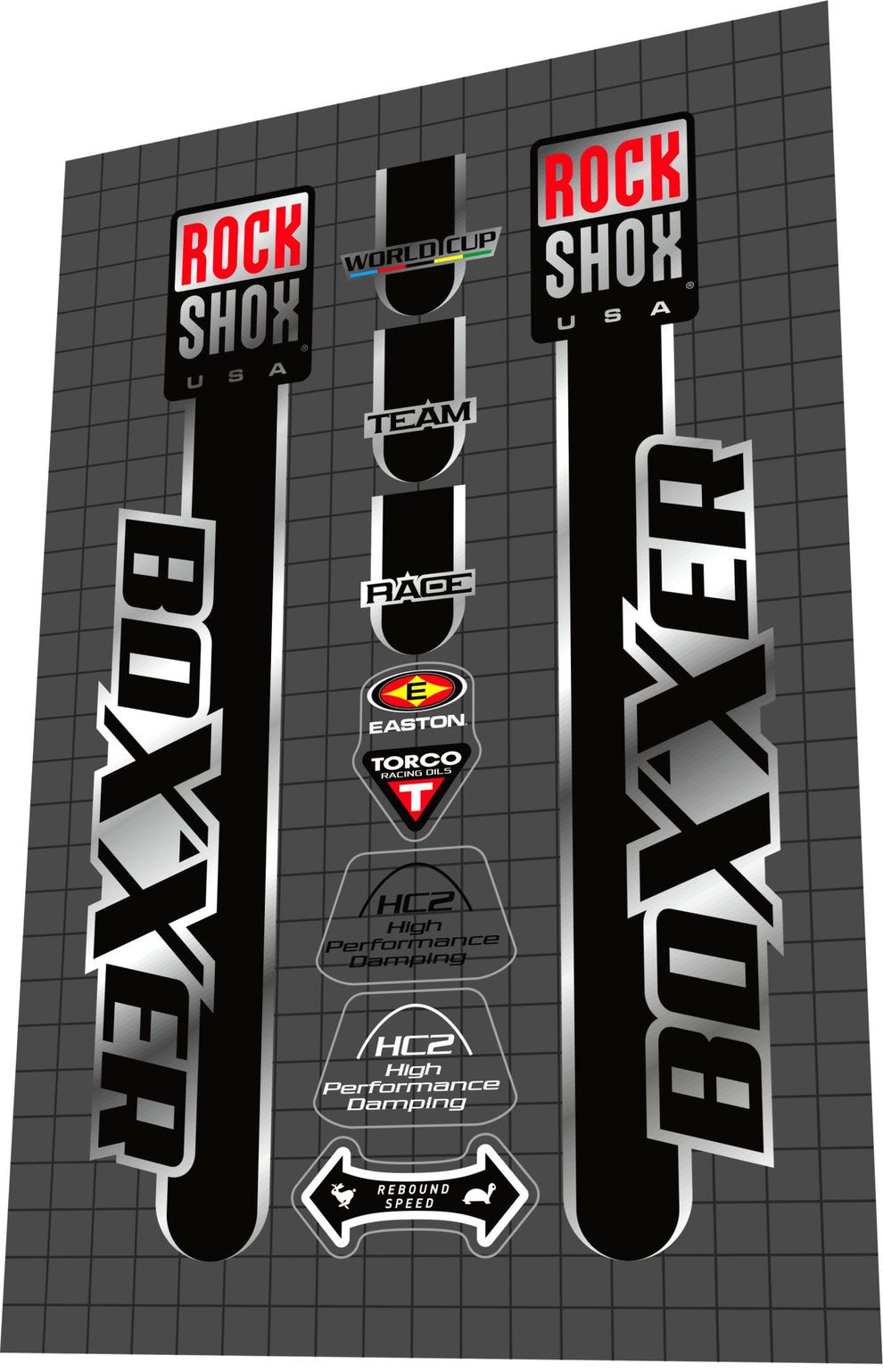 ROCKSHOX Boxxer (2003) Fork Decal Set | Bike Decal Replace
