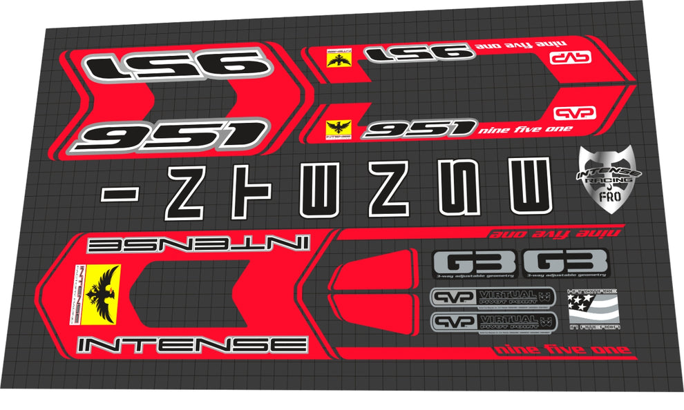 INTENSE 951 (2012) Frame Decal Set | Bike Decal Replace