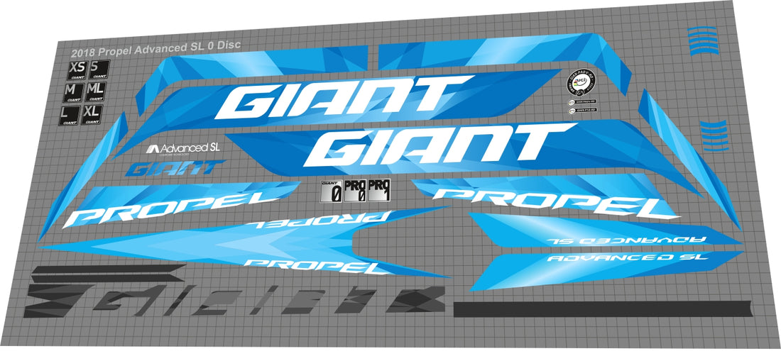 GIANT Propel Advanced SL (2018) Frame Decal Set | Bike Decal Replace