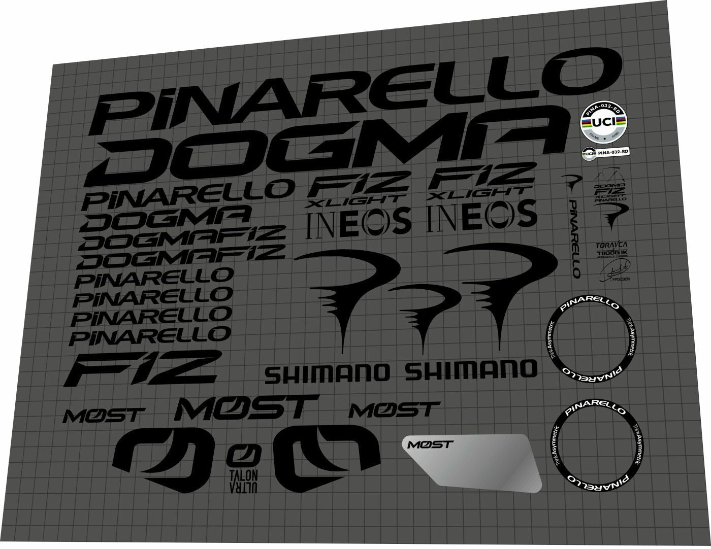 PINARELLO Dogma (2020) F12 Xlight Frame Decal Set