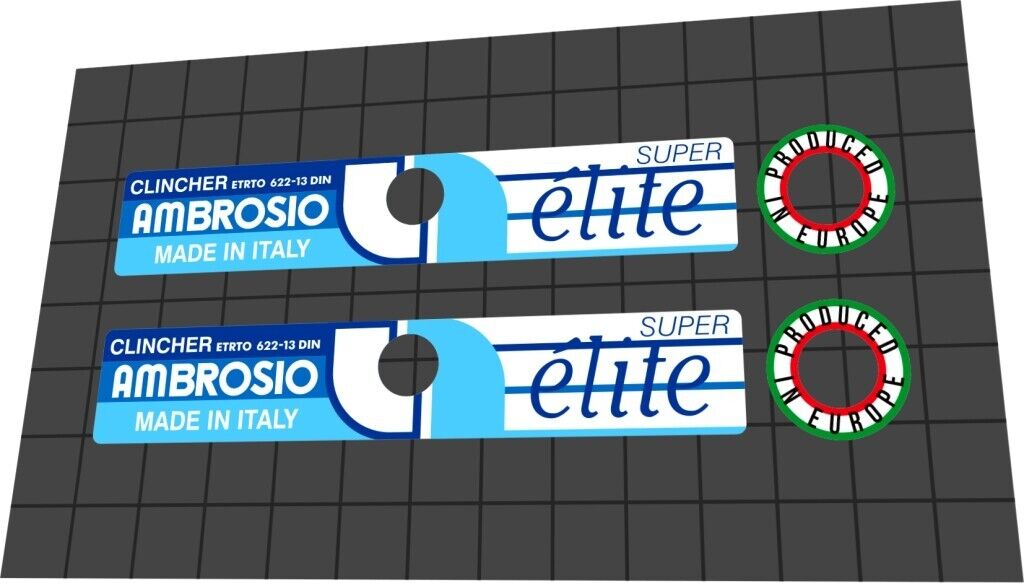 AMBROSIO (1980s) Super Elite Rim Decal Set | Bike Decal Replace