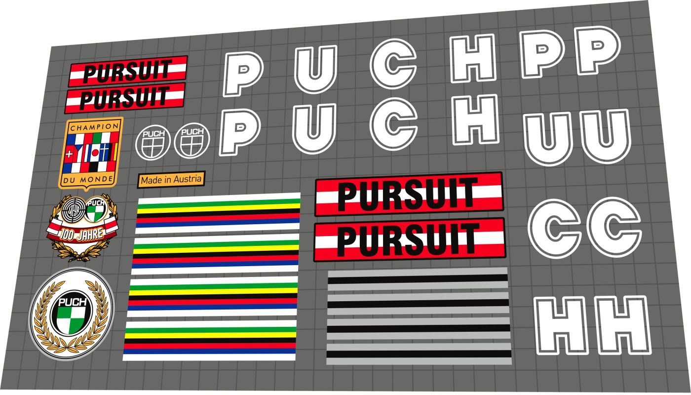 PUCH Pursuit (1990s) Frame Decal Set | Bike Decal Replace