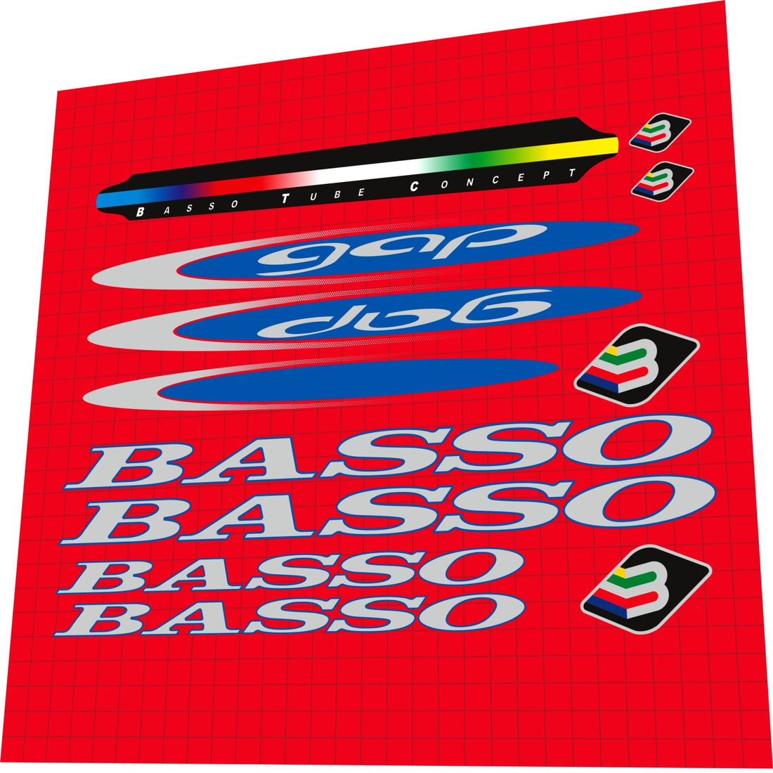 BASSO Gap (1997) Frame Decal Set | Bike Decal Replace