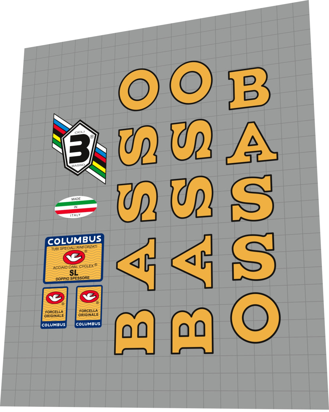 BASSO Gap (1990) Frame Decal Set