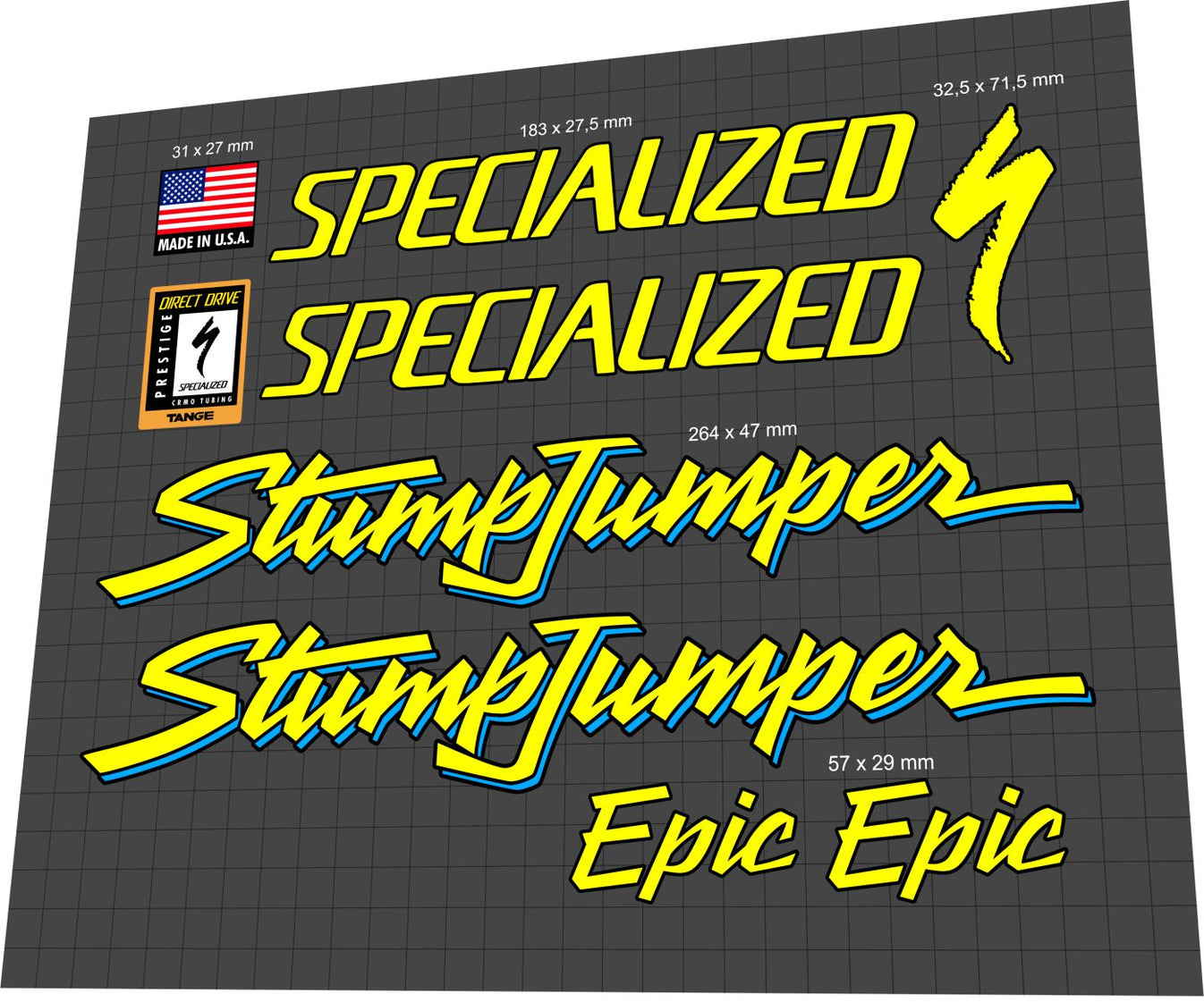 SPECIALIZED Stumpjumper (1991) Epic Frame Decal Set – Bike Decal Replace