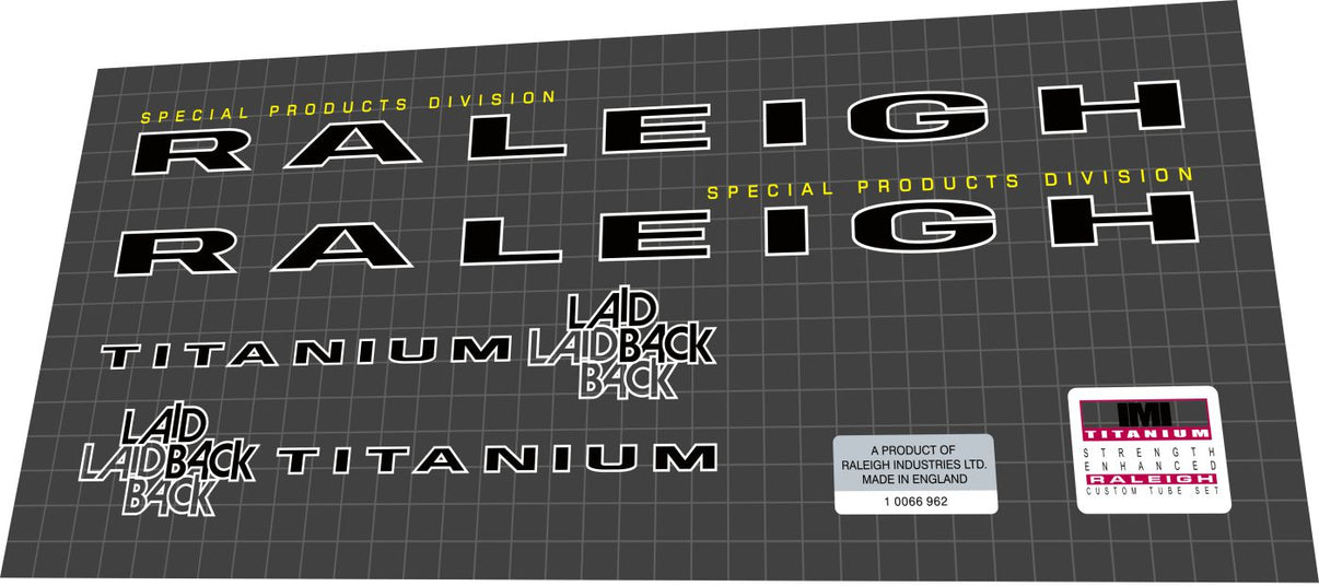 RALEIGH Titanium (1996) Special Frame Decal Set