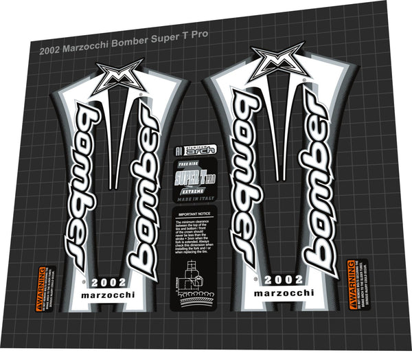 MARZOCCHI Bomber Super T Pro (2002) Fork Decal Set – Bike Decal Replace