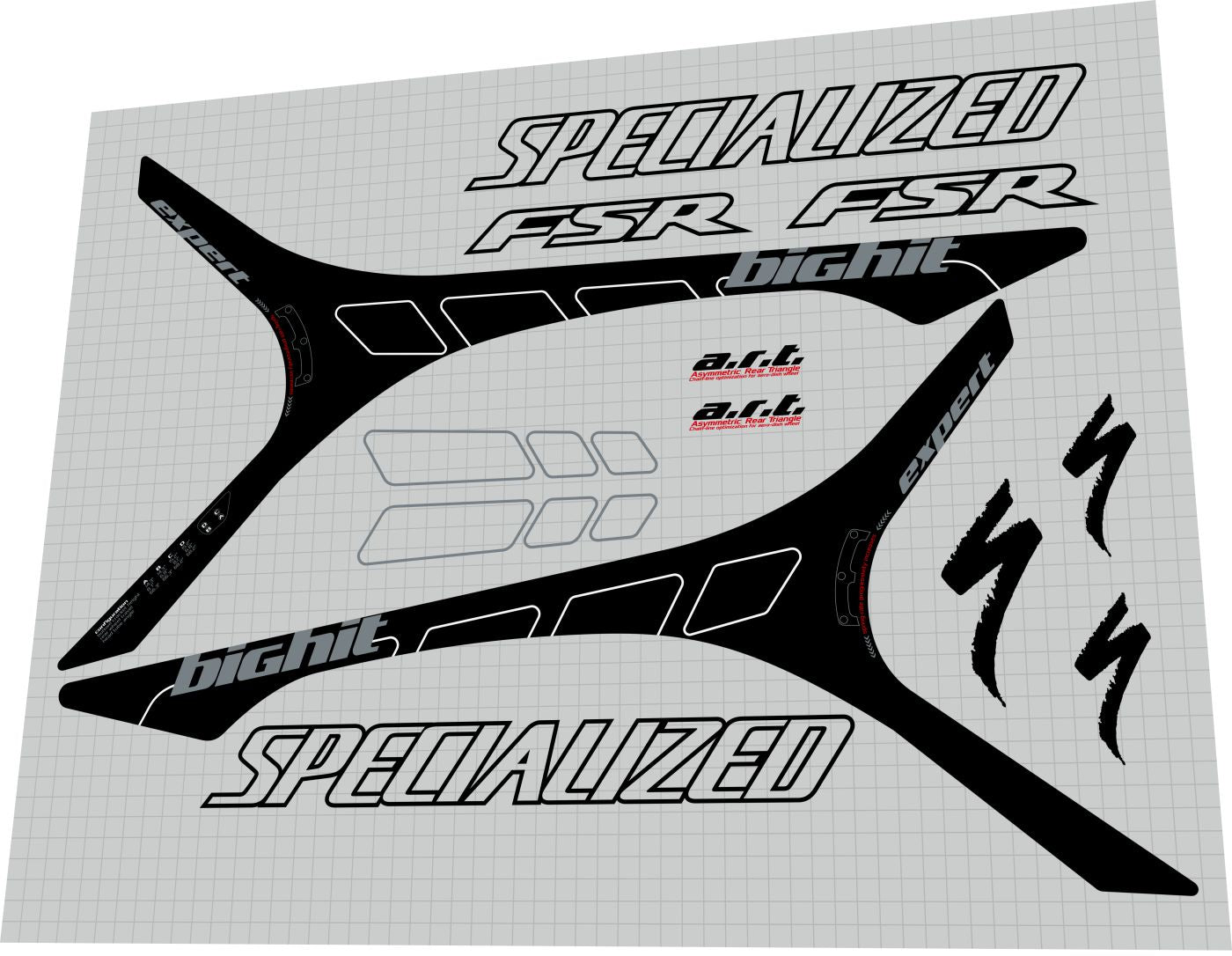 SPECIALIZED BigHit (2003) Expert Frame Decal Set | Bike Decal Replace