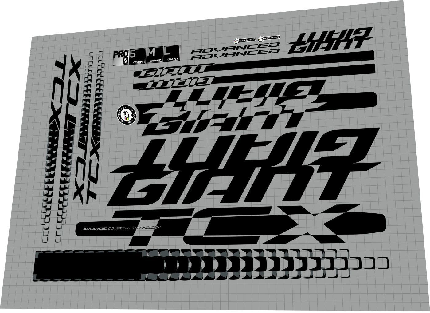 GIANT TCX (2014-2015) Advanced Frame Decal Set | Bike Decal Replace