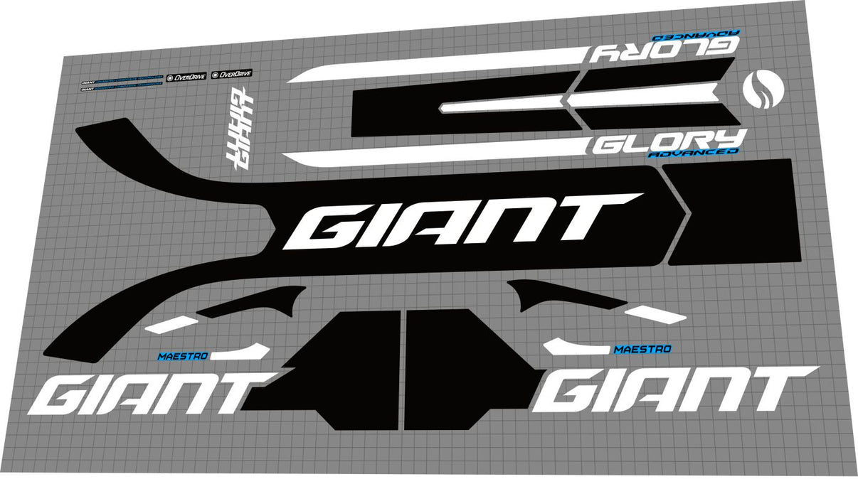 GIANT Glory Advanced (2017) Frame Decal Set | Bike Decal Replace