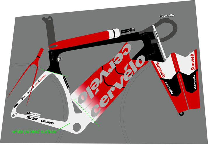 CERVELO S5 (2019) Team Sunweb Frame Decal Set | Bike Decal Replace
