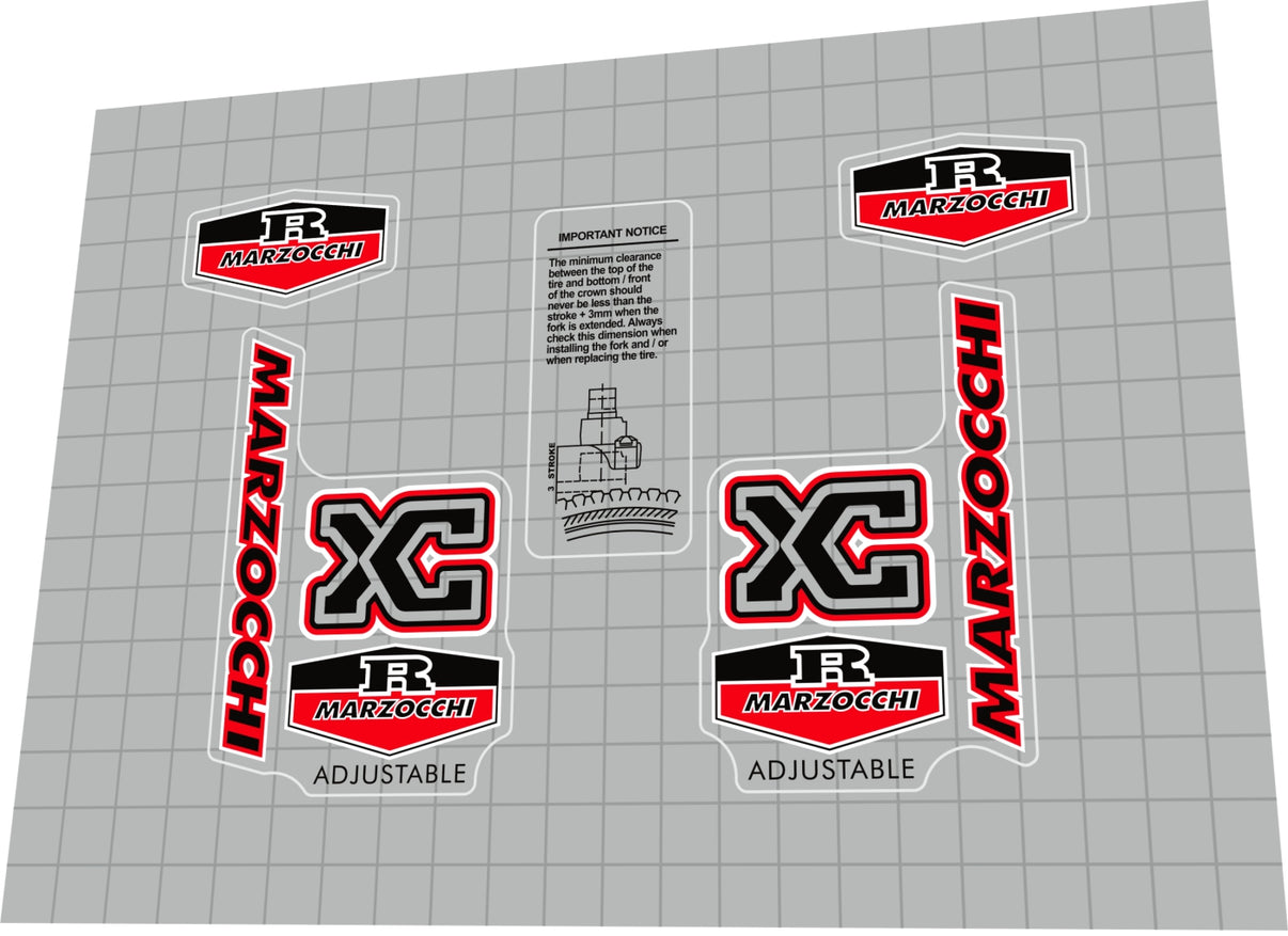 MARZOCCHI XC (1996) R Fork Decal Set | Bike Decal Replace