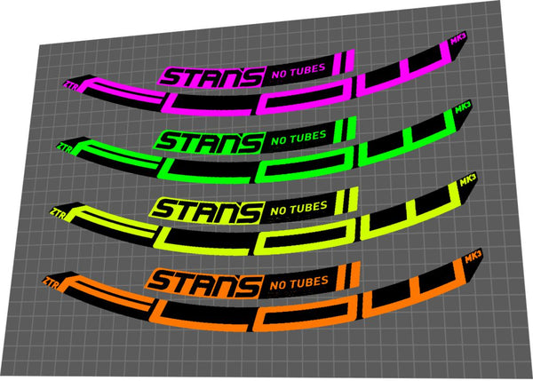 STAN'S NOTUBES ZTR Flow MK3 Rim Decal Set | Bike Decal Replace